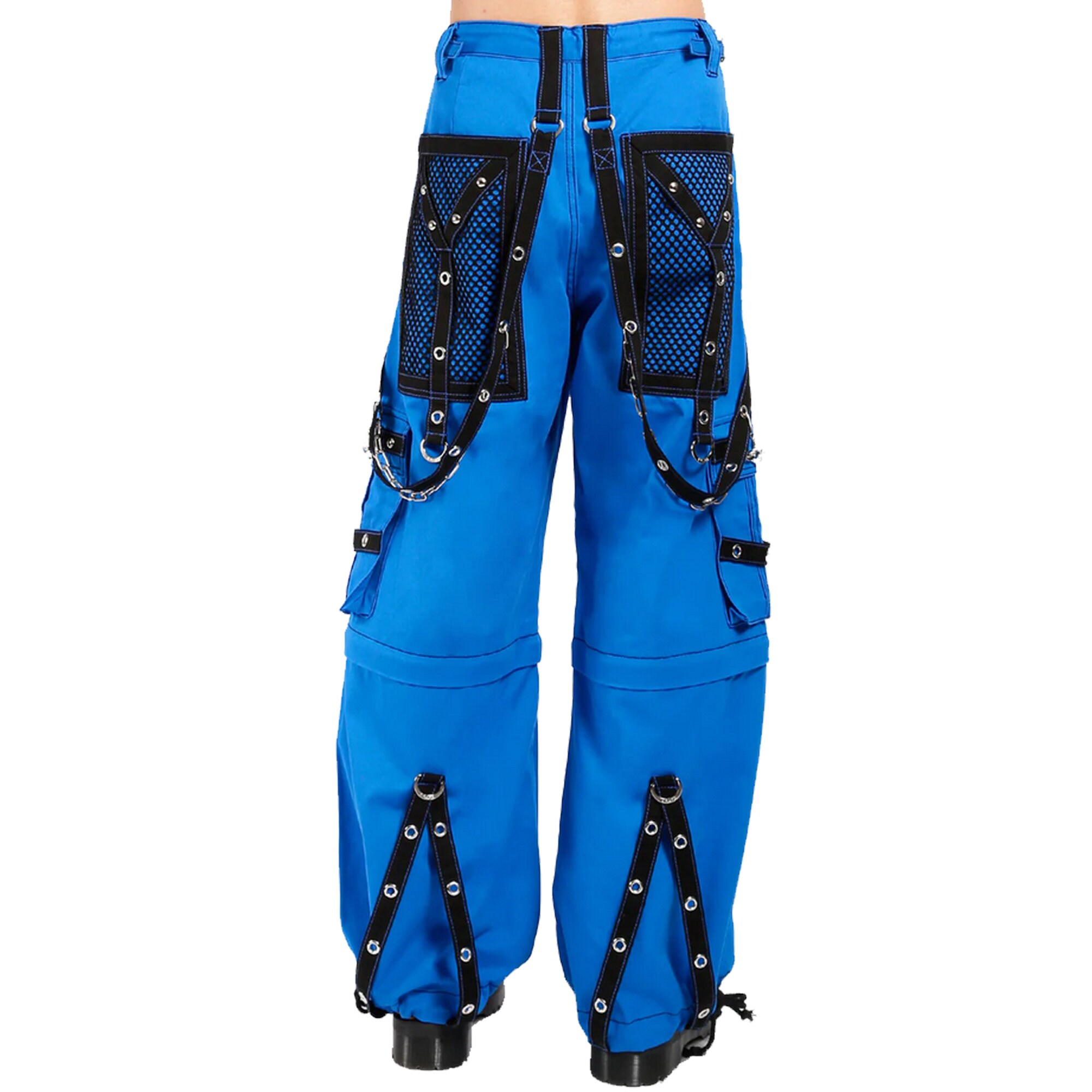 Blue Gothic Punk Pants: Unisex Electro Trousers With Buckles, Zips ...