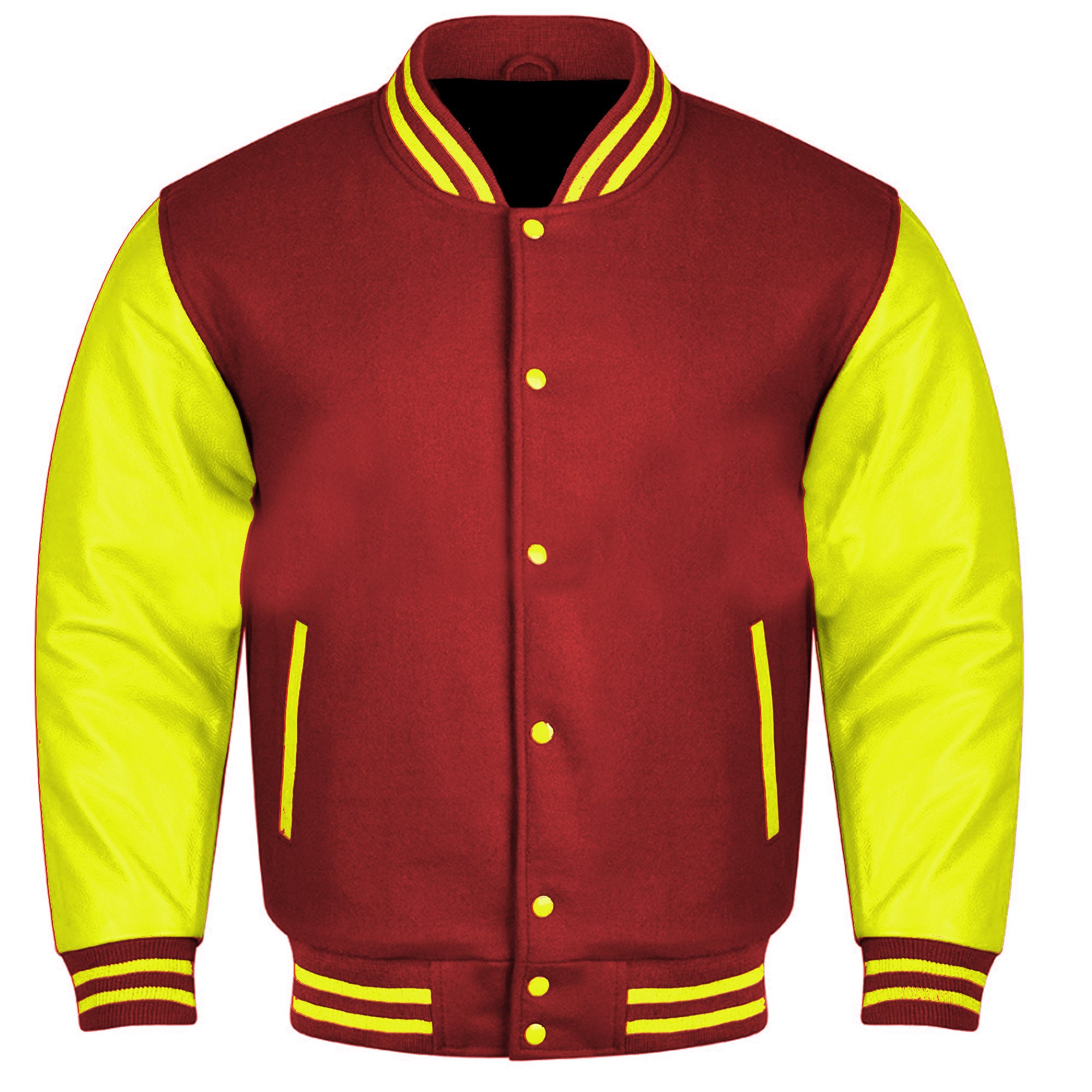 Varsity Hand-built Baseball College Lettermen Retro Bomber Maroon Wool ...
