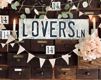 Rustic Farmhouse Decor Lovers Lane Street Sign Vintage Bedroom Sign ...