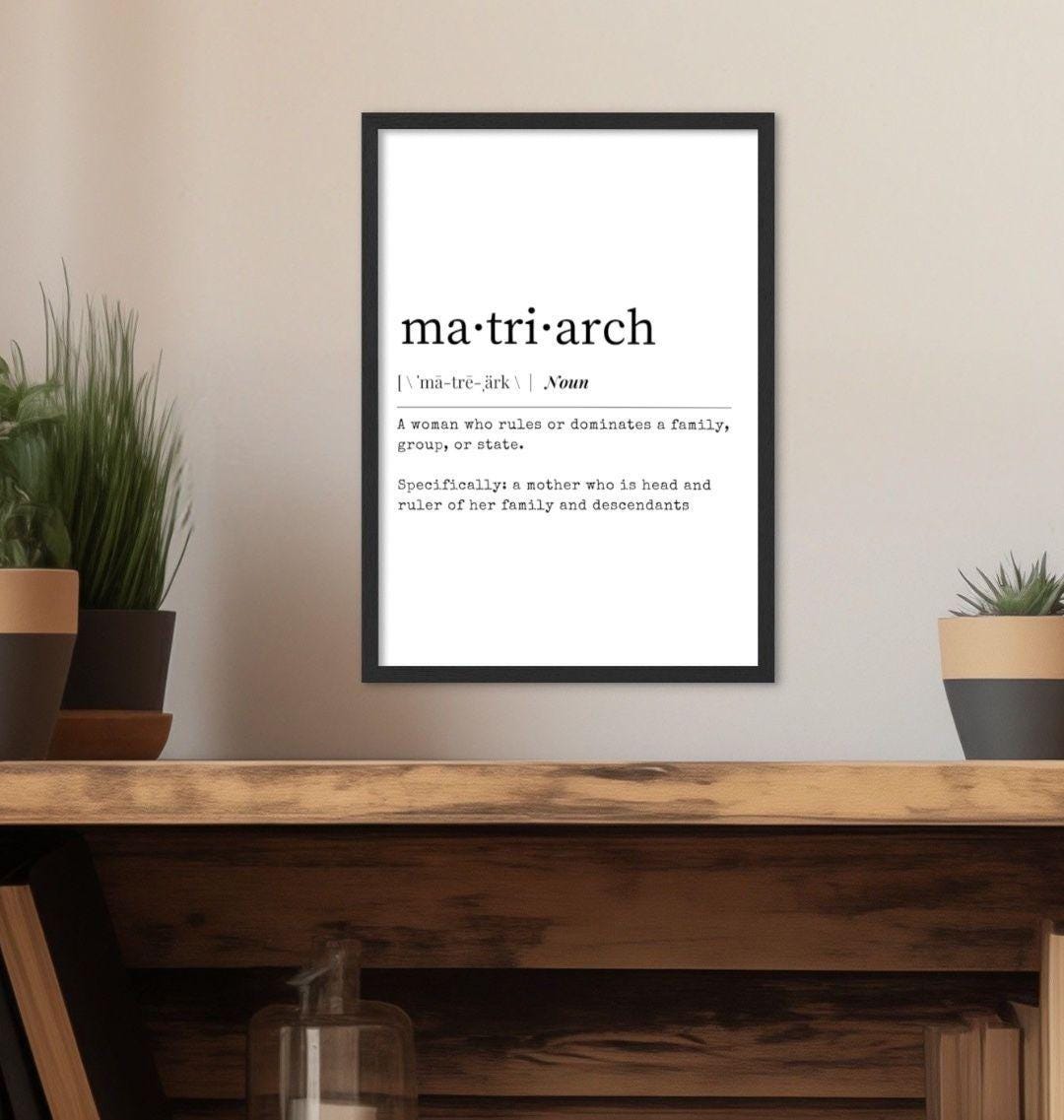 Matriarch – Typography Wall Art Print (black Frame) - Etsy