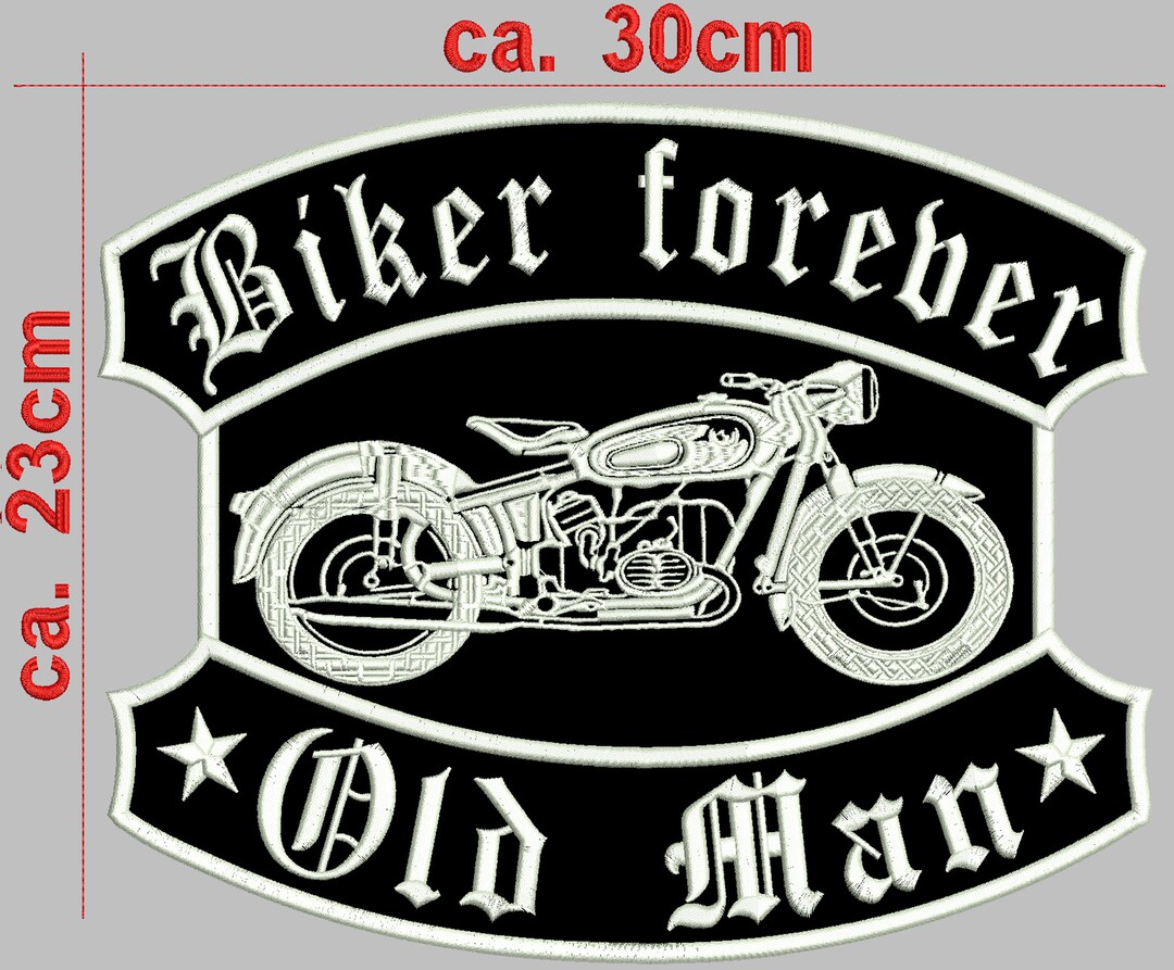 Biker Forever Old Man Patch Patch 30 X 23 Cm - Etsy