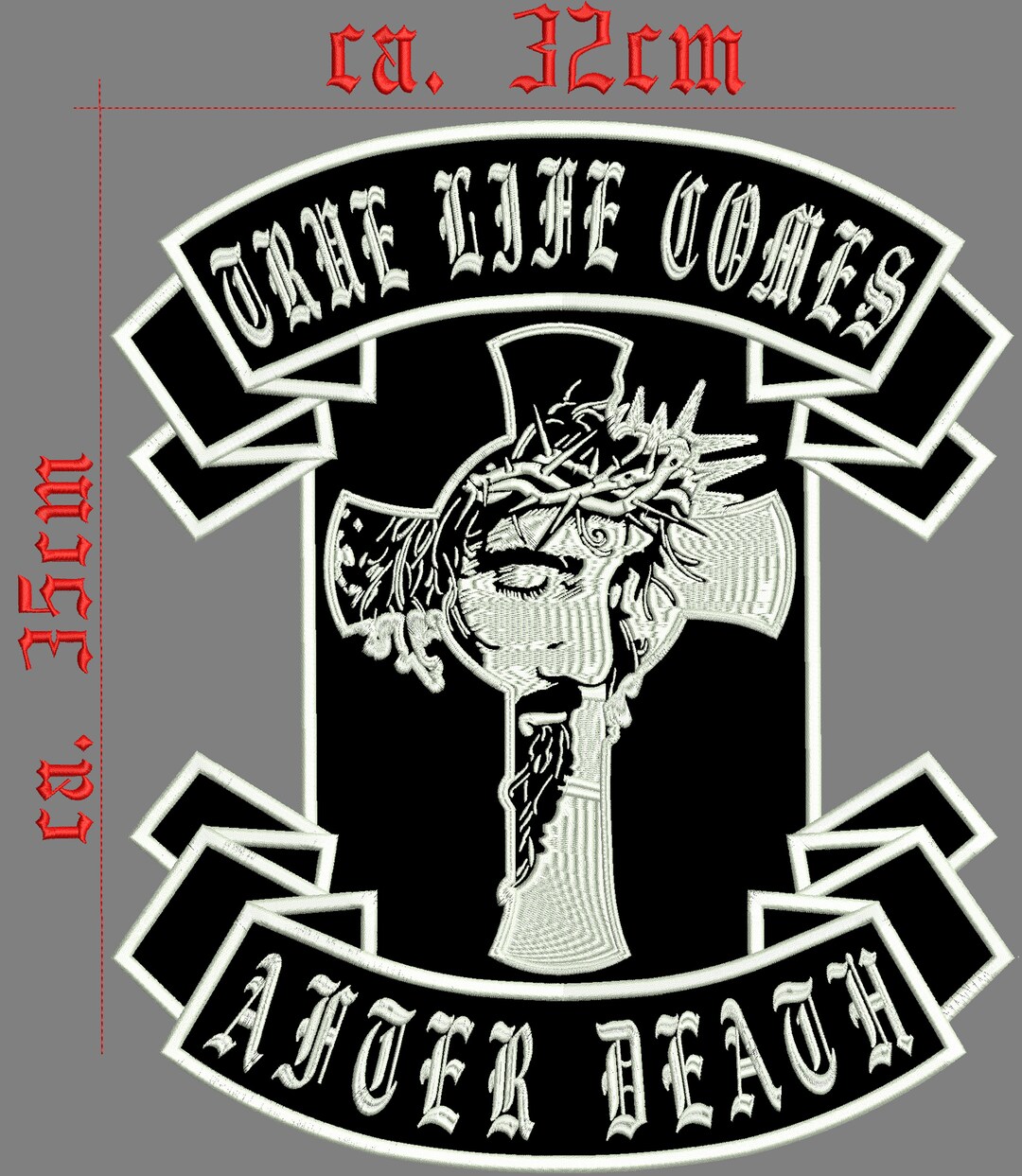 True Live Comes After Death Patch, Patch Back Patch Width 32 Height 35 ...