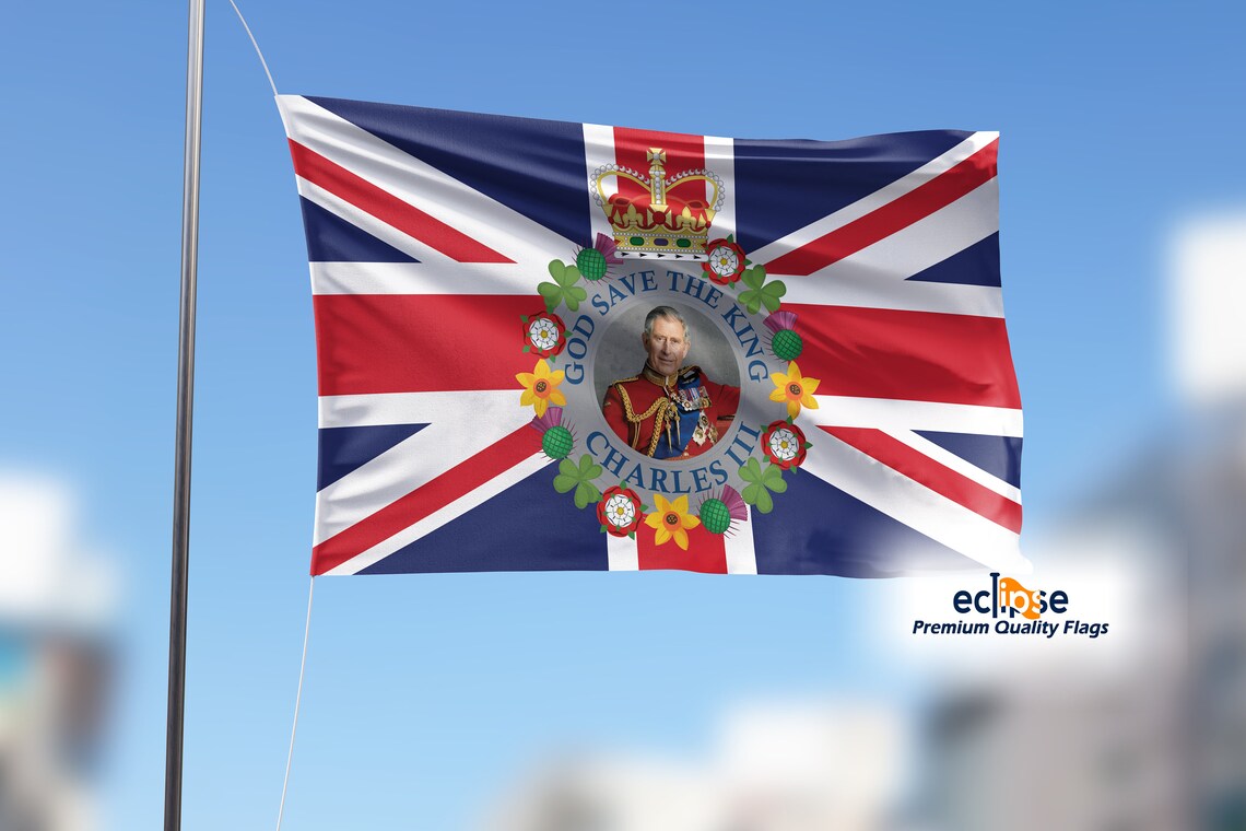 King Charles 3rd Flag 5X3 Feet Polyester Fabric Flags Charles - Etsy UK