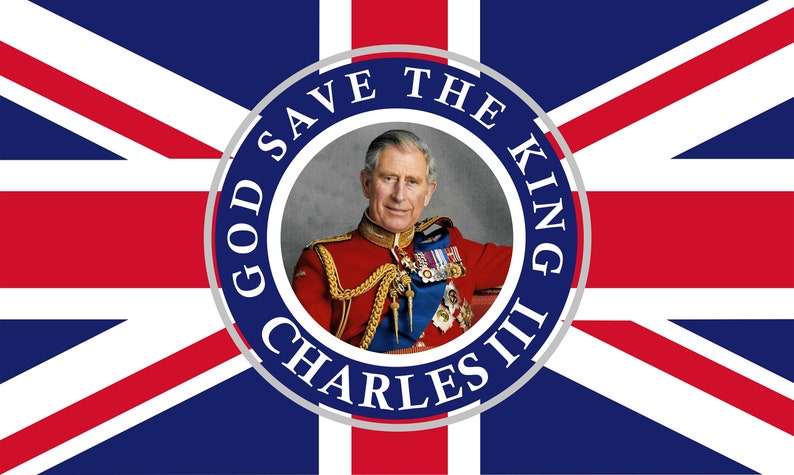 King Charles III Flag, Eclipse Design, 5x3 Ft Polyester - Etsy