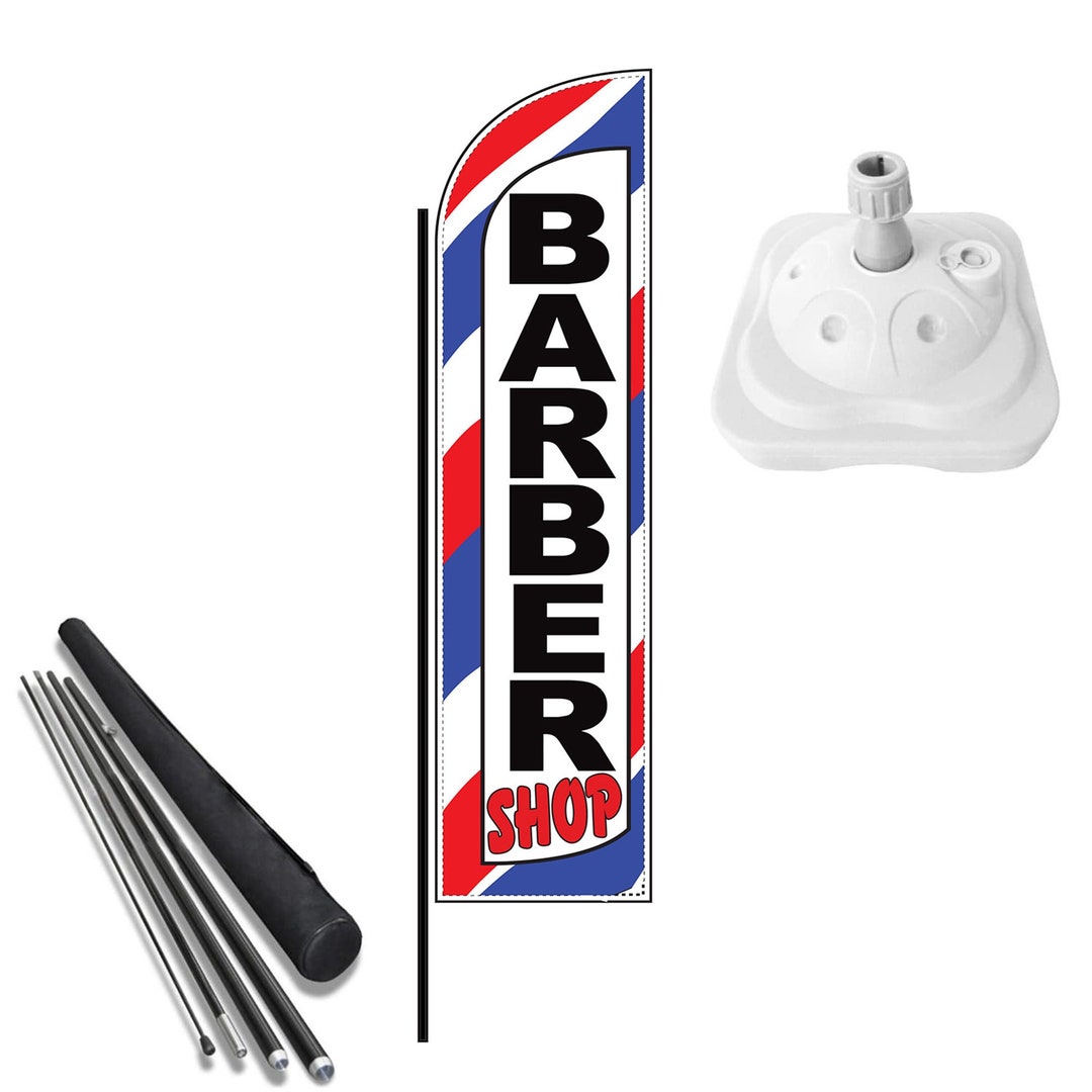 Barbershop Advertising Flag With Pole & Base, Free UK Delivery - Etsy