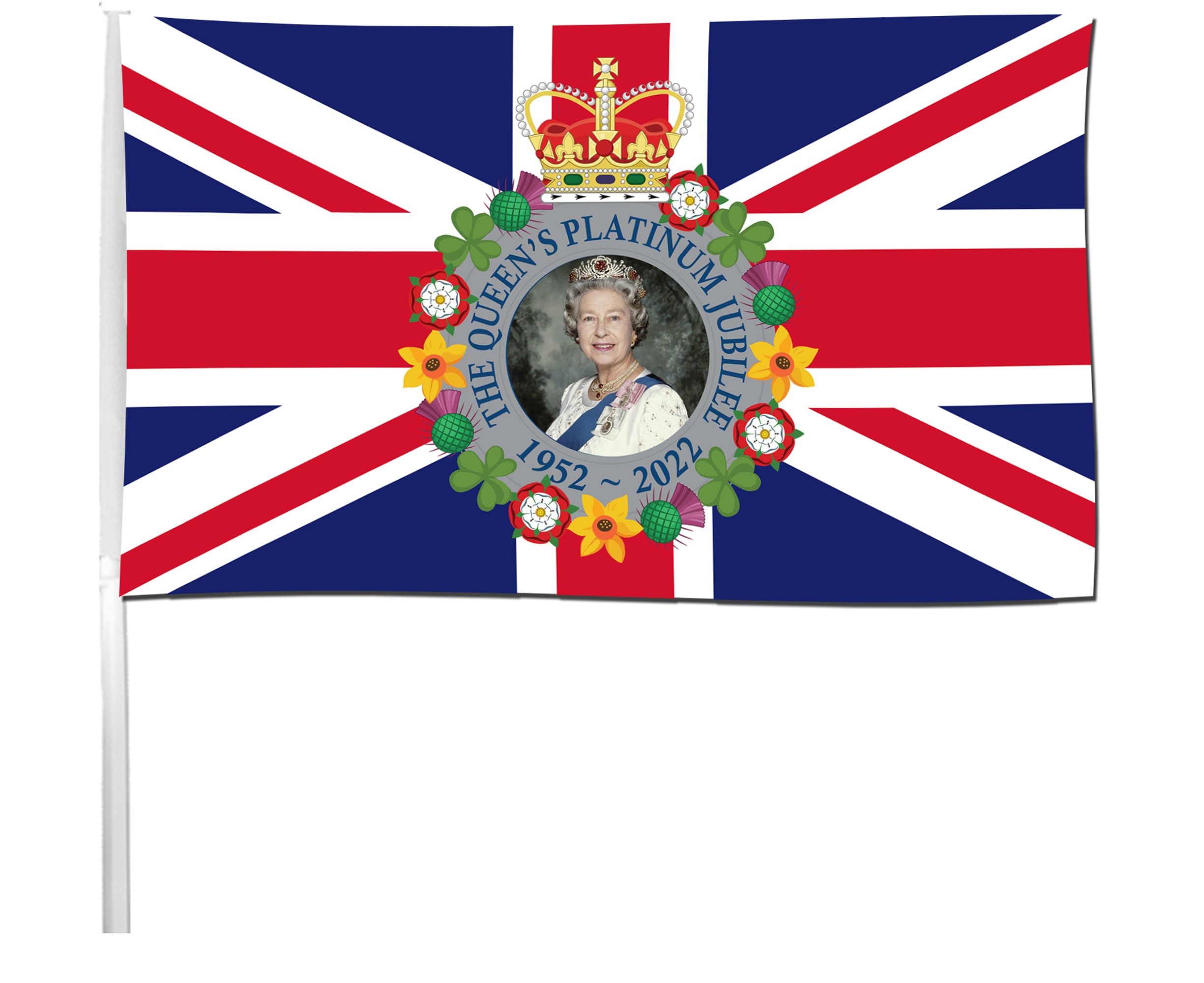 Pack of of 10 Flags Queens Platinum Jubilee 2022 Small Hand - Etsy UK