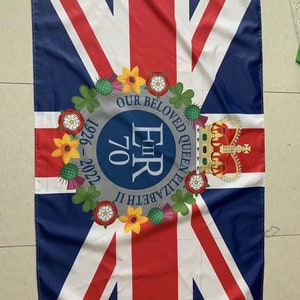 Queen Elizabeth Remembrance Flag 5X3 Feet Fabric Flags Queen - Etsy