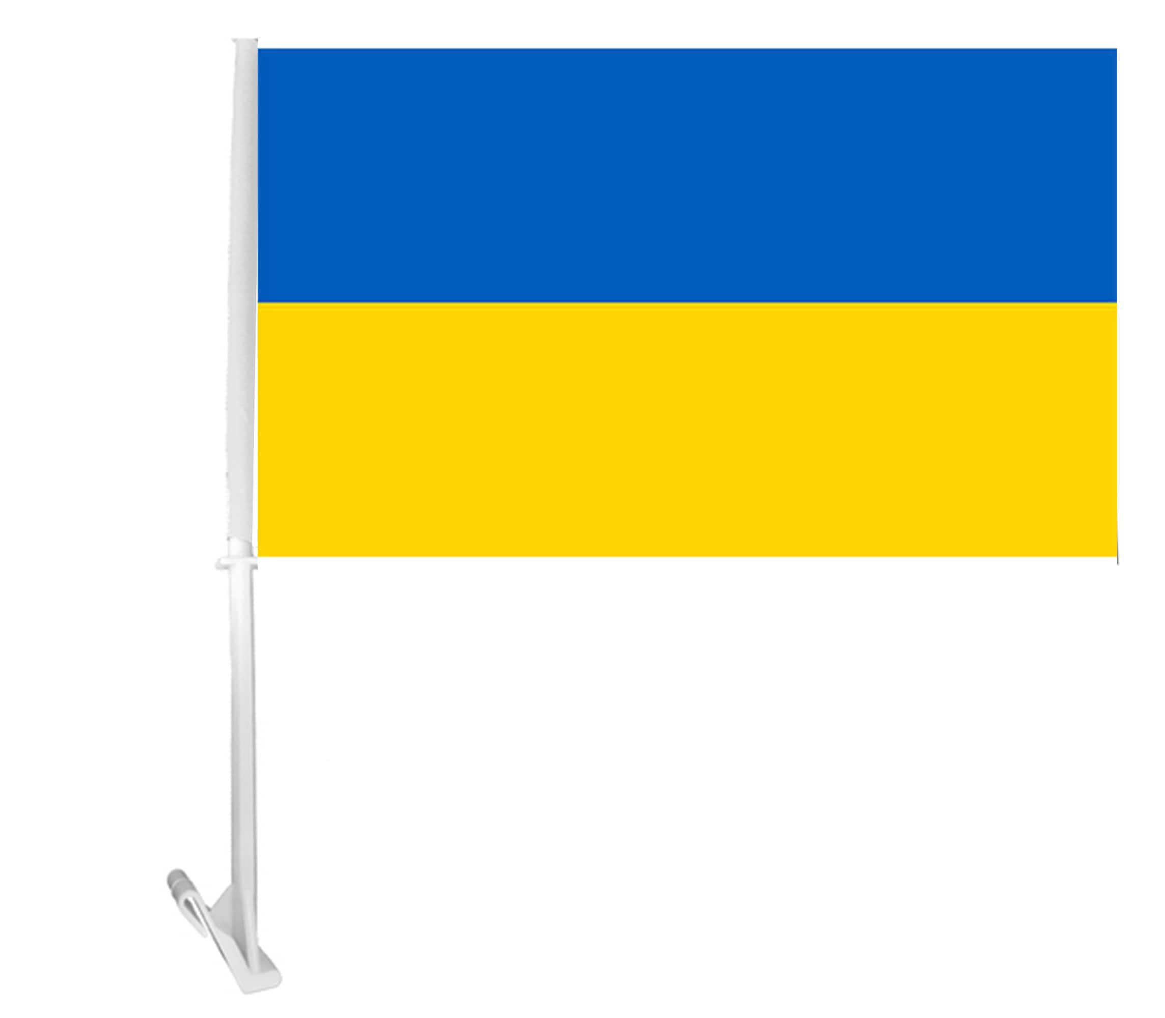 Ukraine Car Flags X2 With Plastic Window Stem Fits All Car Types-pack ...