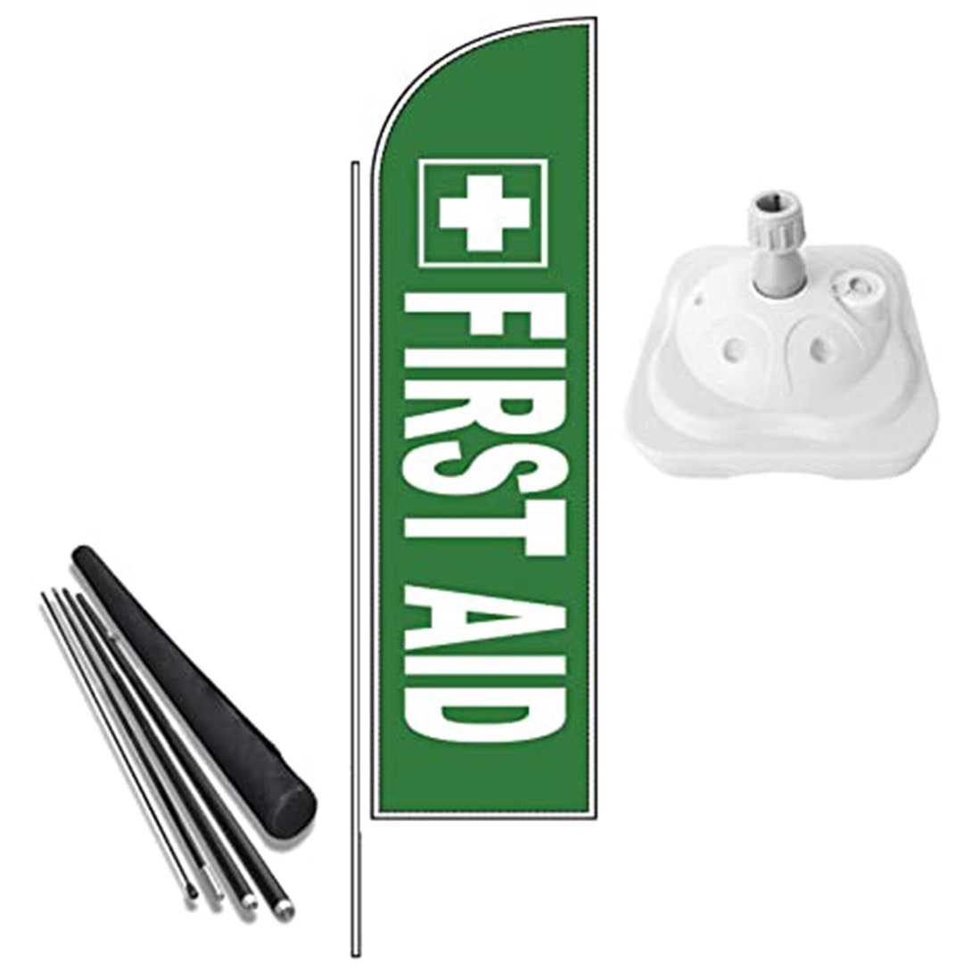 First Aid Station Advertising Flag With Poles & Base - Etsy UK