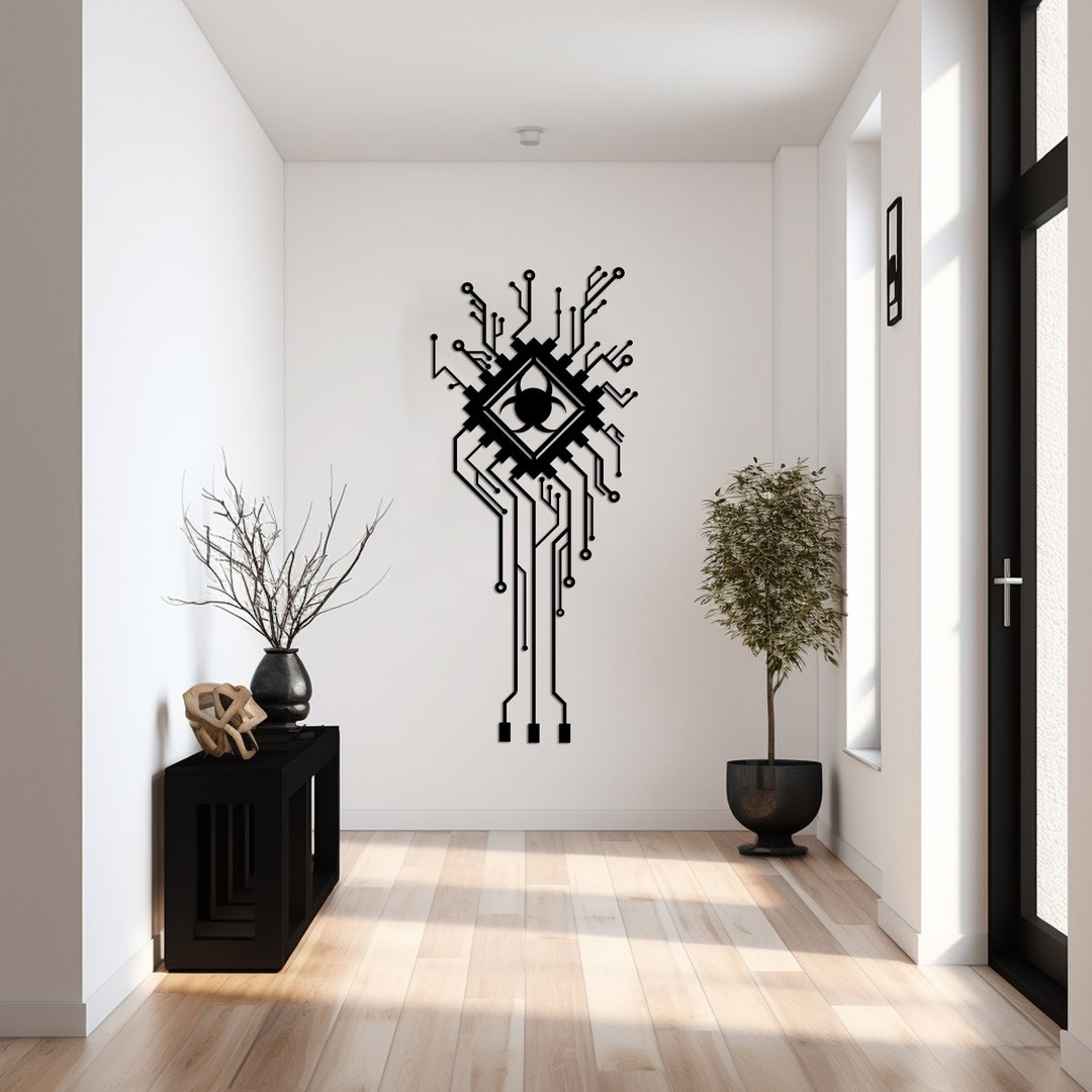 Electronic Circuit Tree Metal Wall Art: Geometric Shapes Decor - Etsy