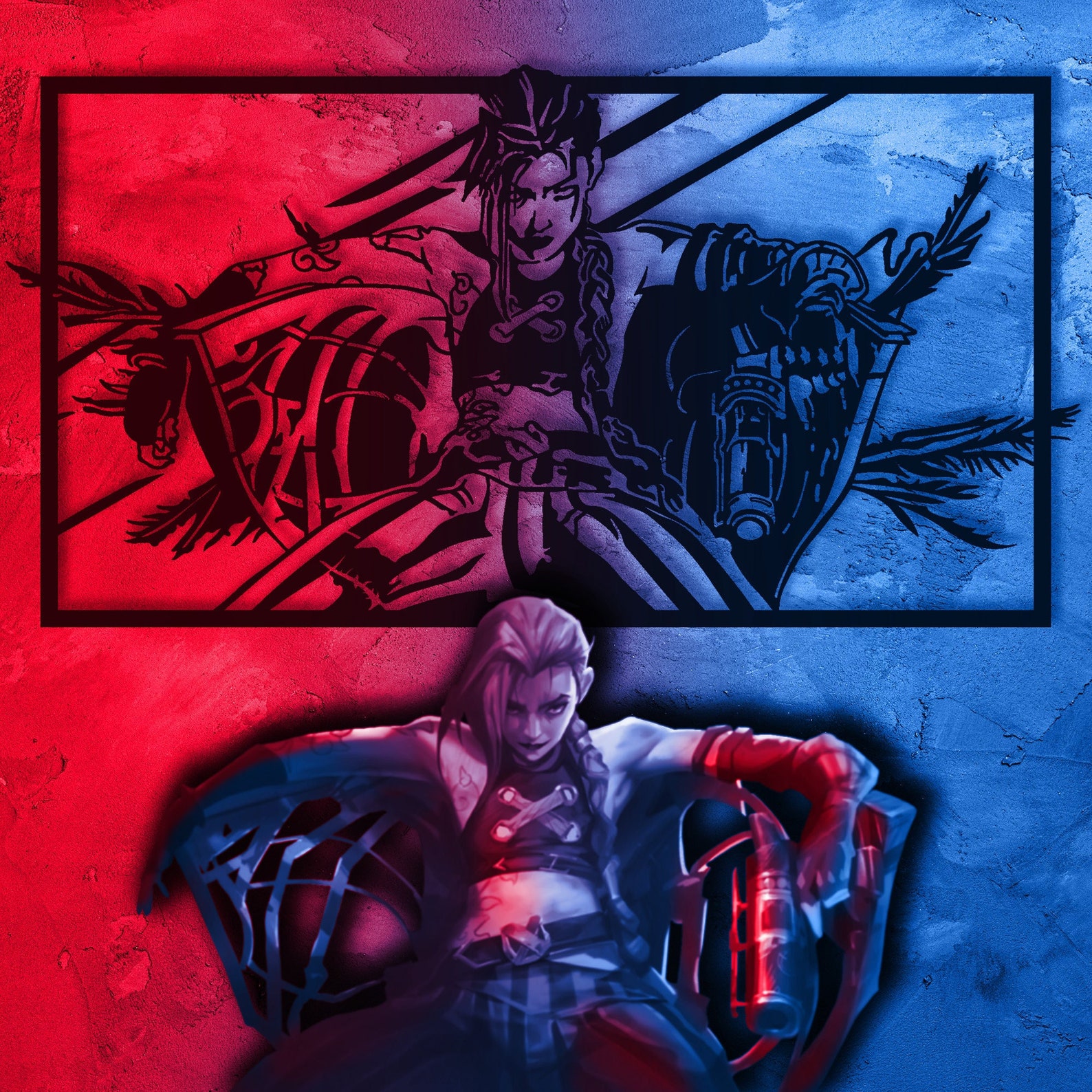 Jinx Cartoon Wall Art League of Legends Metel Wall Decor - Etsy