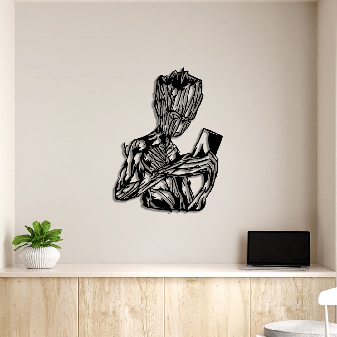 Groot Metal Wall Art: Electrostatic 3D Shadow Decor - Etsy