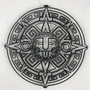 Aztec Antique Mexican Solar Calendar Wall Art, Aztec Sundial Metal Wall ...