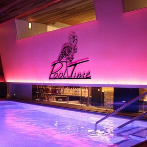 Flamingo&poll Metal Wall Decor, Metal Pool Time Wall Panel With ...