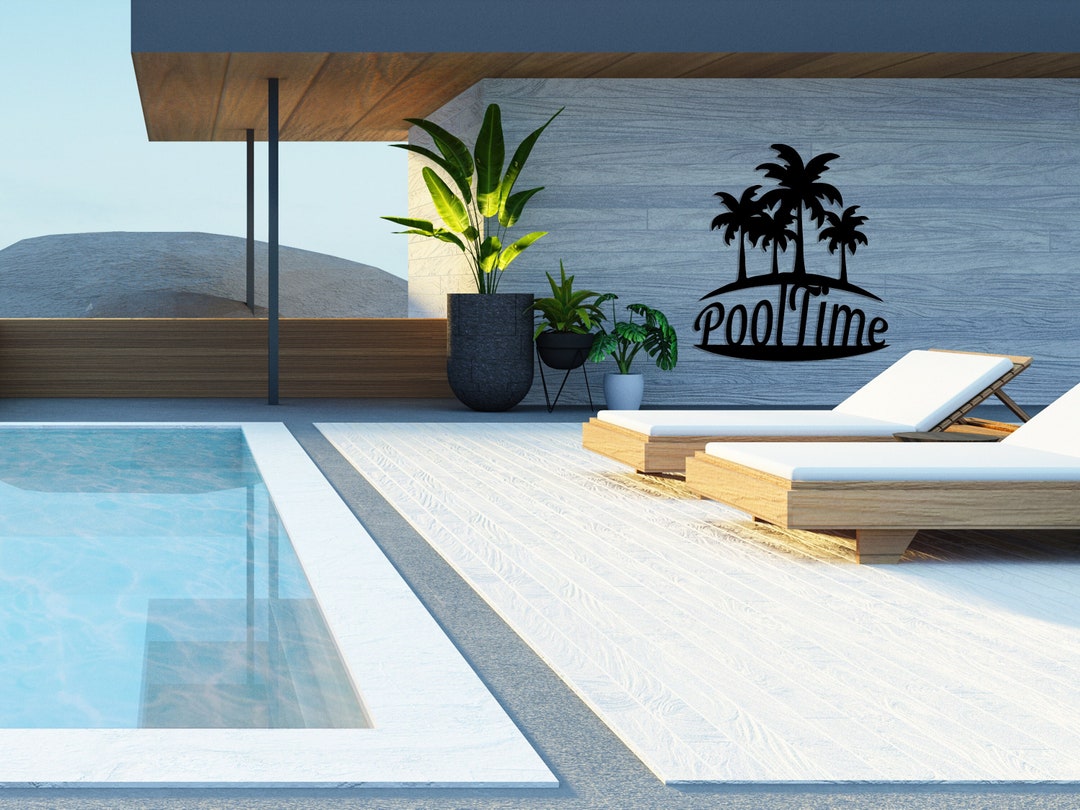 Metal Summer Patio Sign , Pool Metal Wall Sign , Family Pool Decor ...