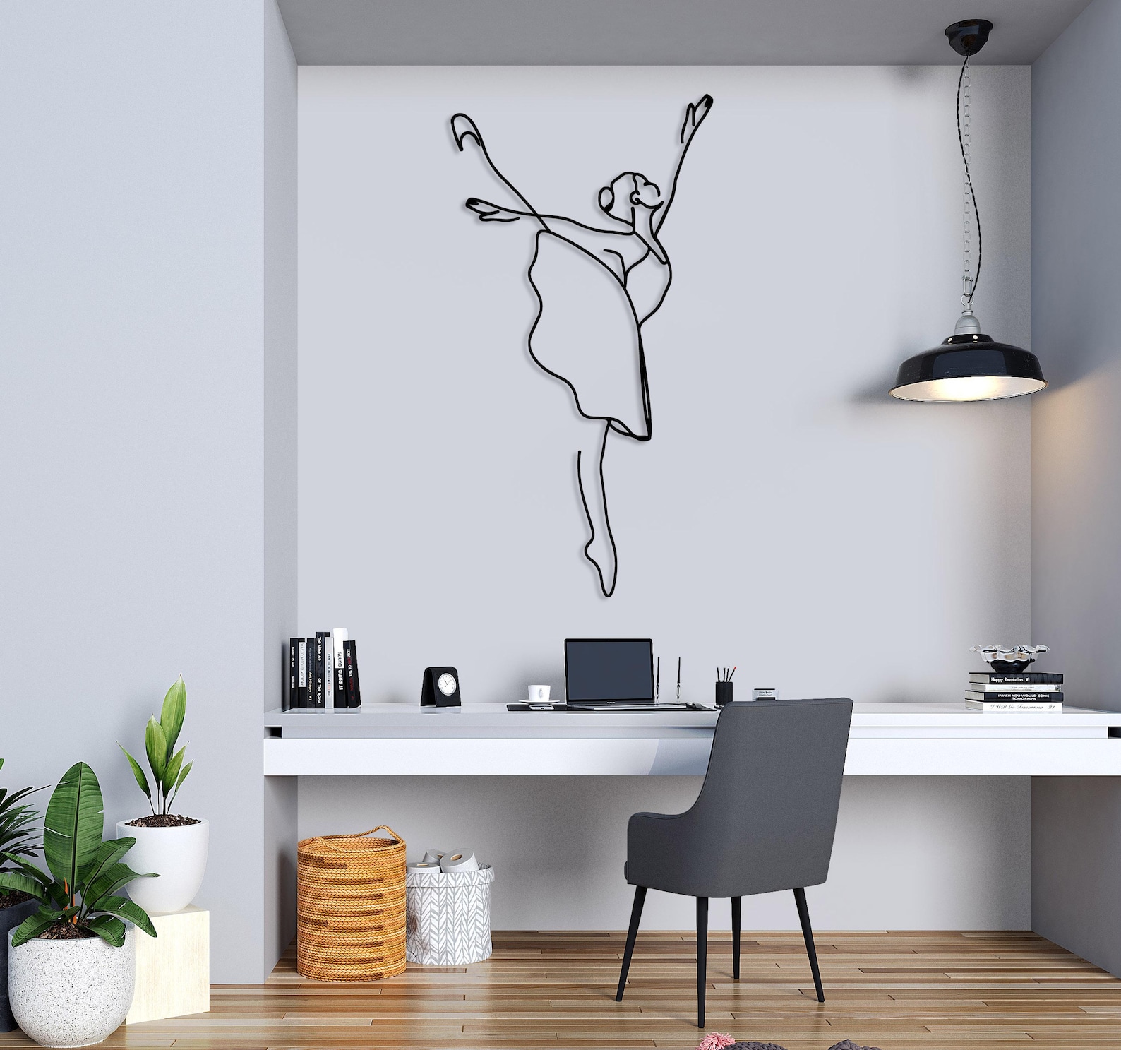 Metal Ballerina Wall Art – Single Line Ballet Sculpture - Etsy