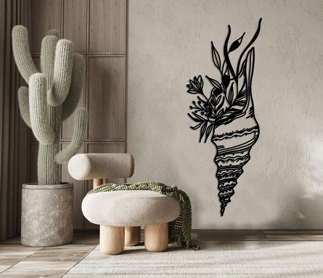 Seashell Metal Wall Art / Beach Inspired Metal Decor Gift / Coastal ...