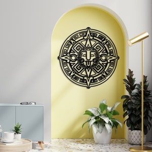 Aztec Antique Mexican Solar Calendar Wall Art, Aztec Sundial Metal Wall ...
