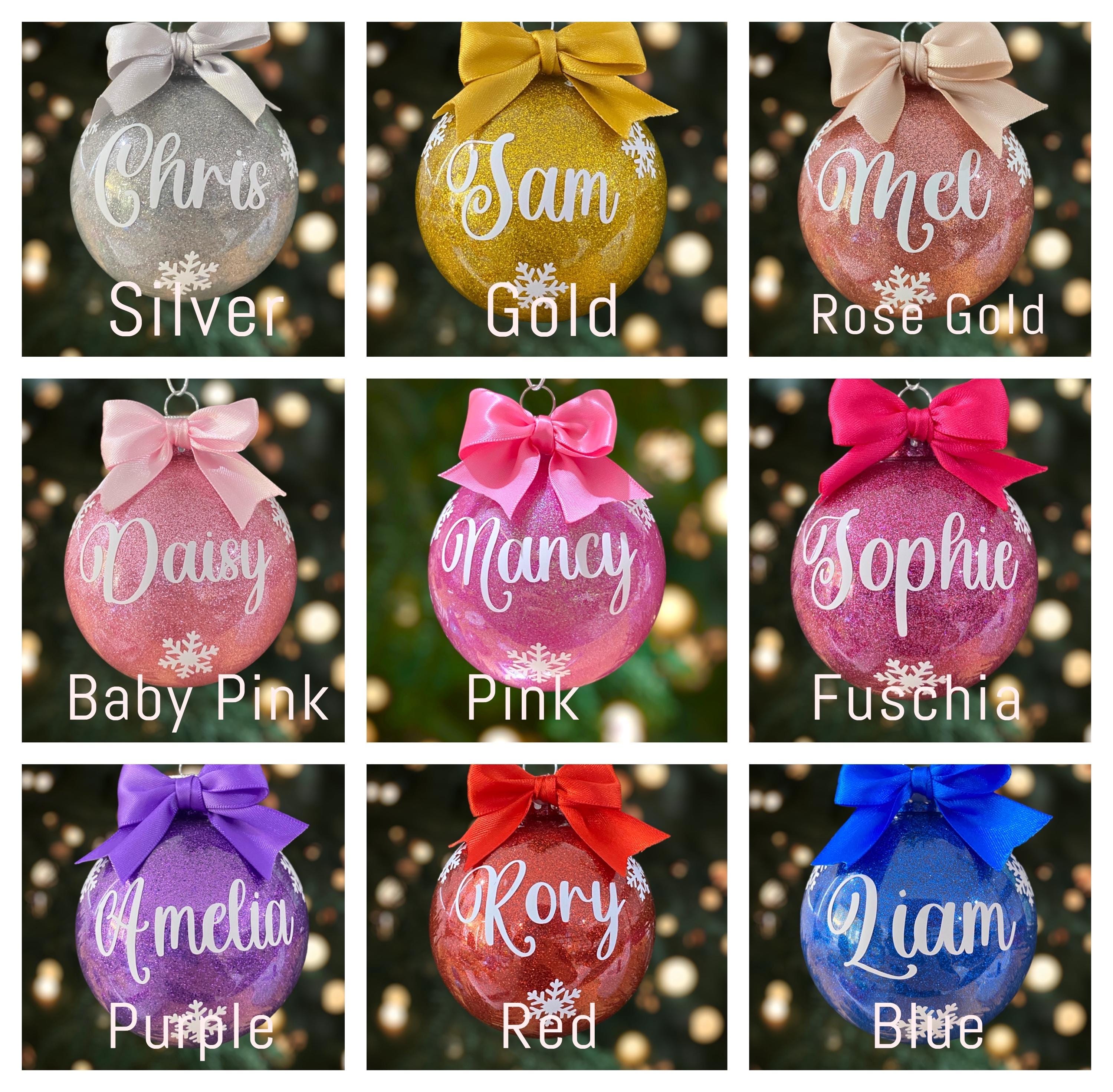 Personalised Christmas Bauble, Glitter Xmas Ornament, Custom Name ...