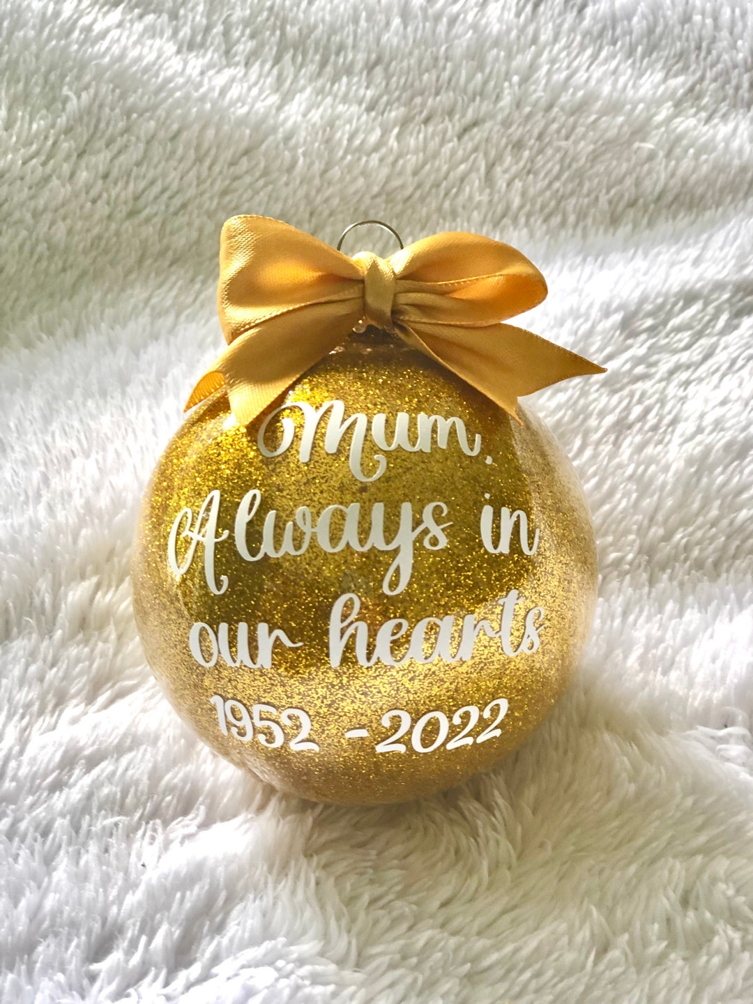Memorial Christmas Baubles, Personalised Glitter Christmas Baubles With ...