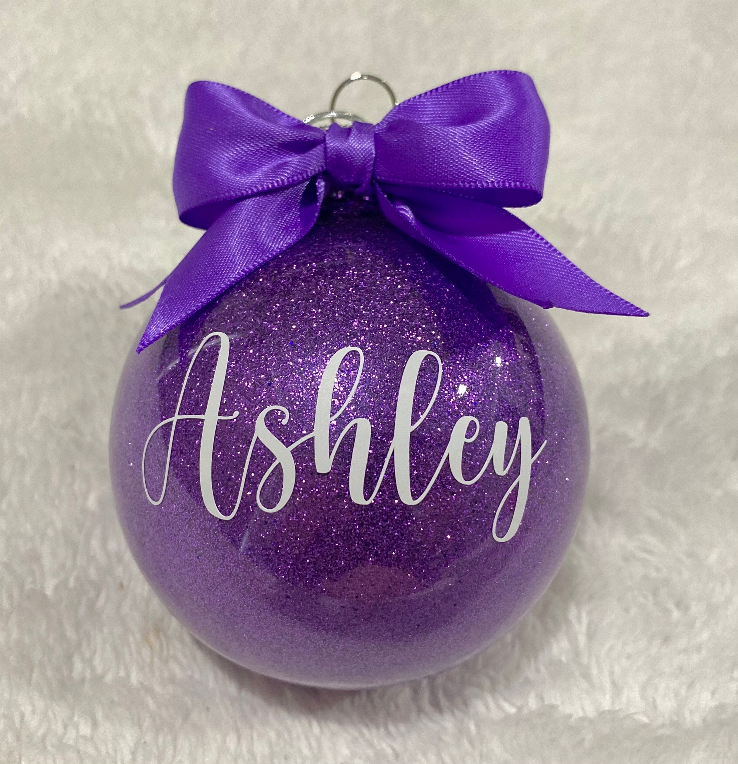 Personalised Christmas Bauble, Glitter Xmas Ornament, Custom Name ...