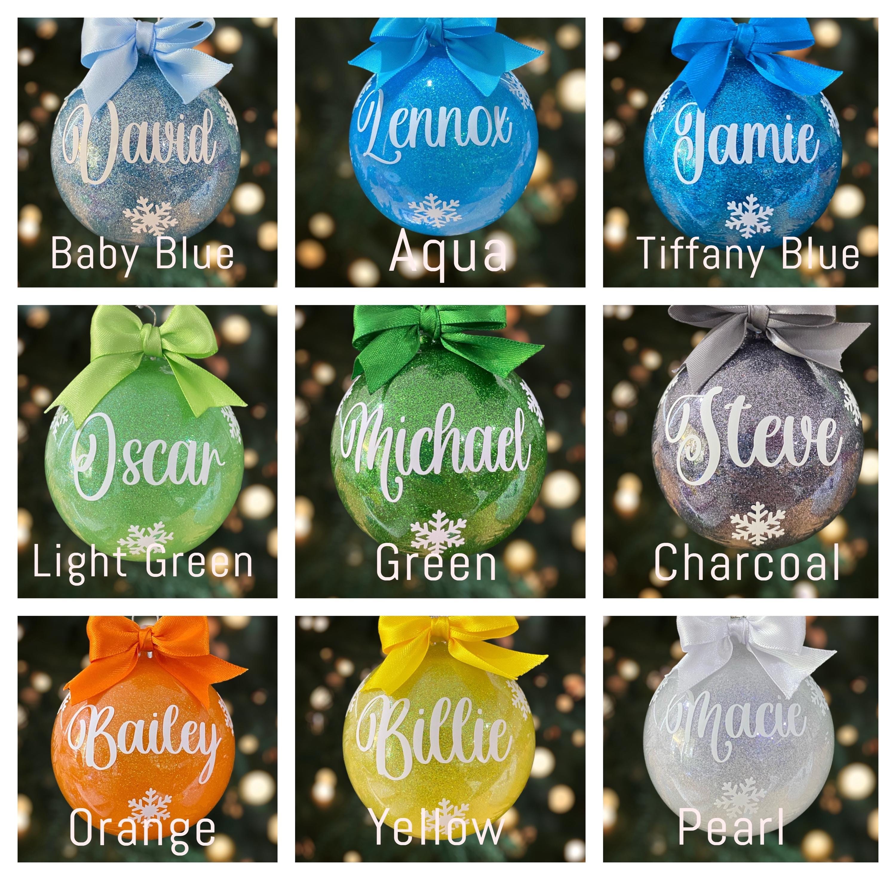Personalised Christmas Bauble, Glitter Xmas Ornament, Custom Name ...