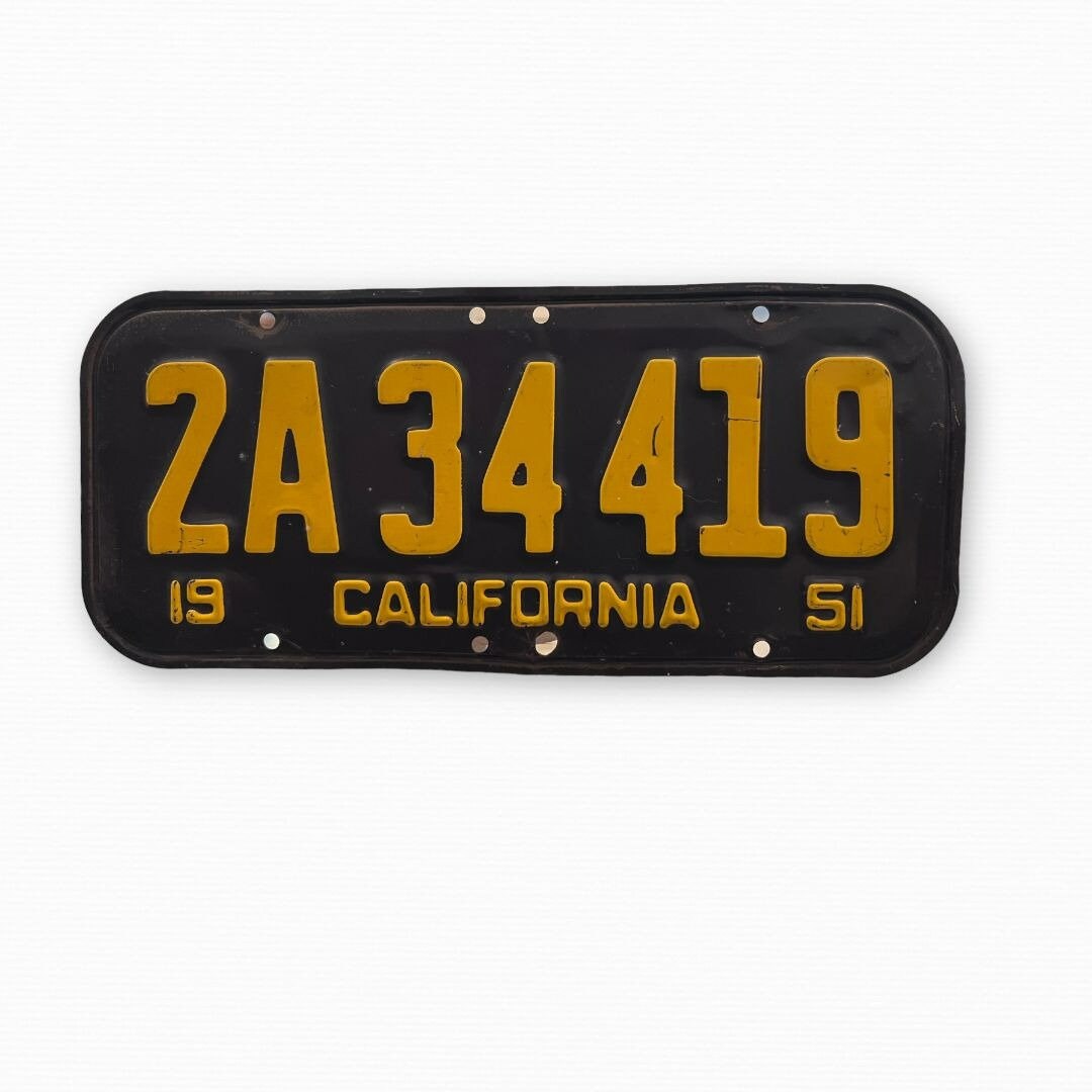 Authentic 1951 California License Plate Antique Old Number - Etsy