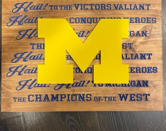 University of Michigan Porch Sign, Michigan Wolverines Custom Home ...