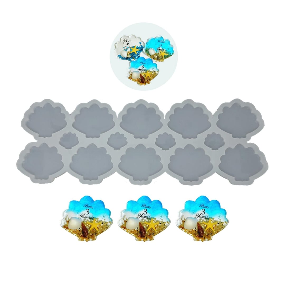 Epoxy Silicone Mould, Oyster Shell Cup Bottom and Magnet Mould, 6.5 CM ...
