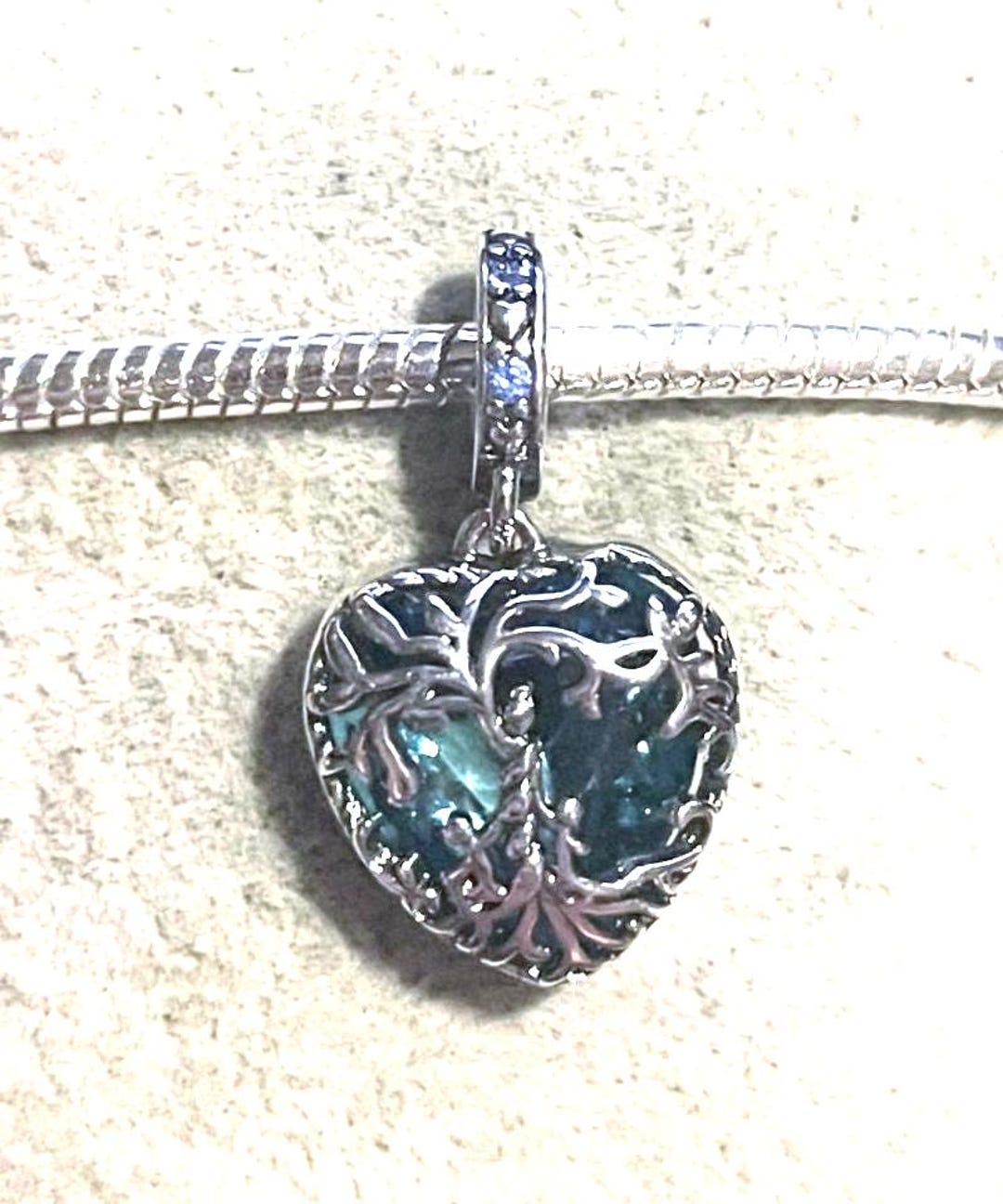 Family Tree Heart Charm , Blue Family Roots , Family Tree , Tree of ...