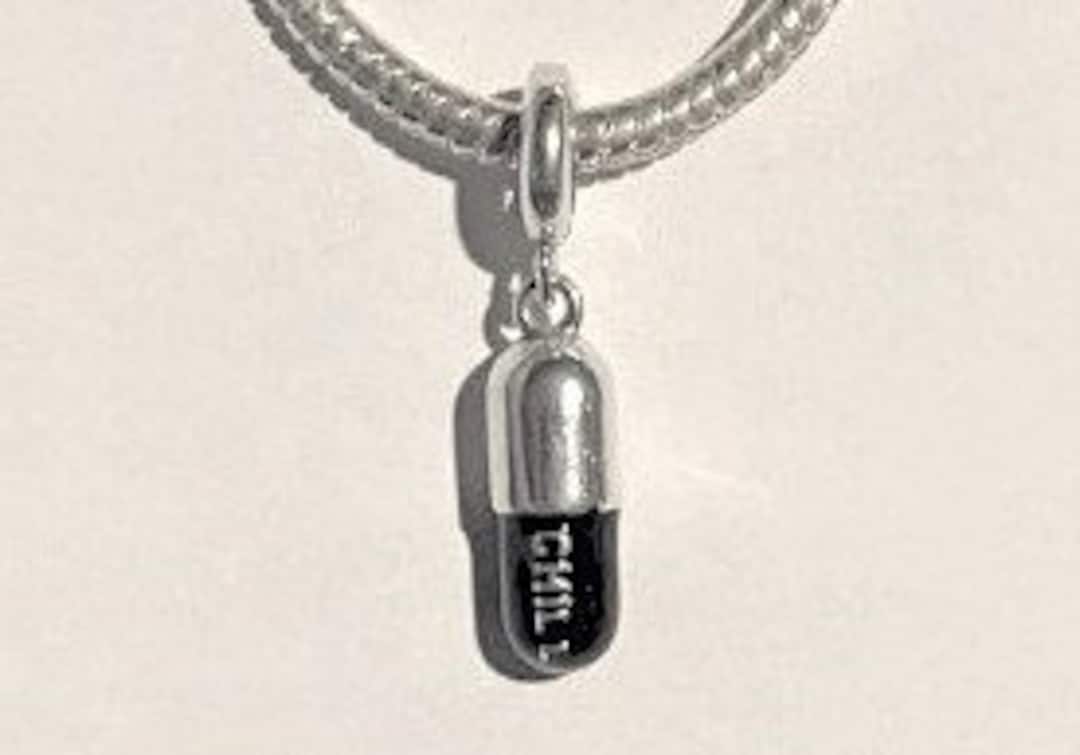 Chill Pill Charm , Fits Pandora Bracelets , Take a Chill Pill , Relax ...