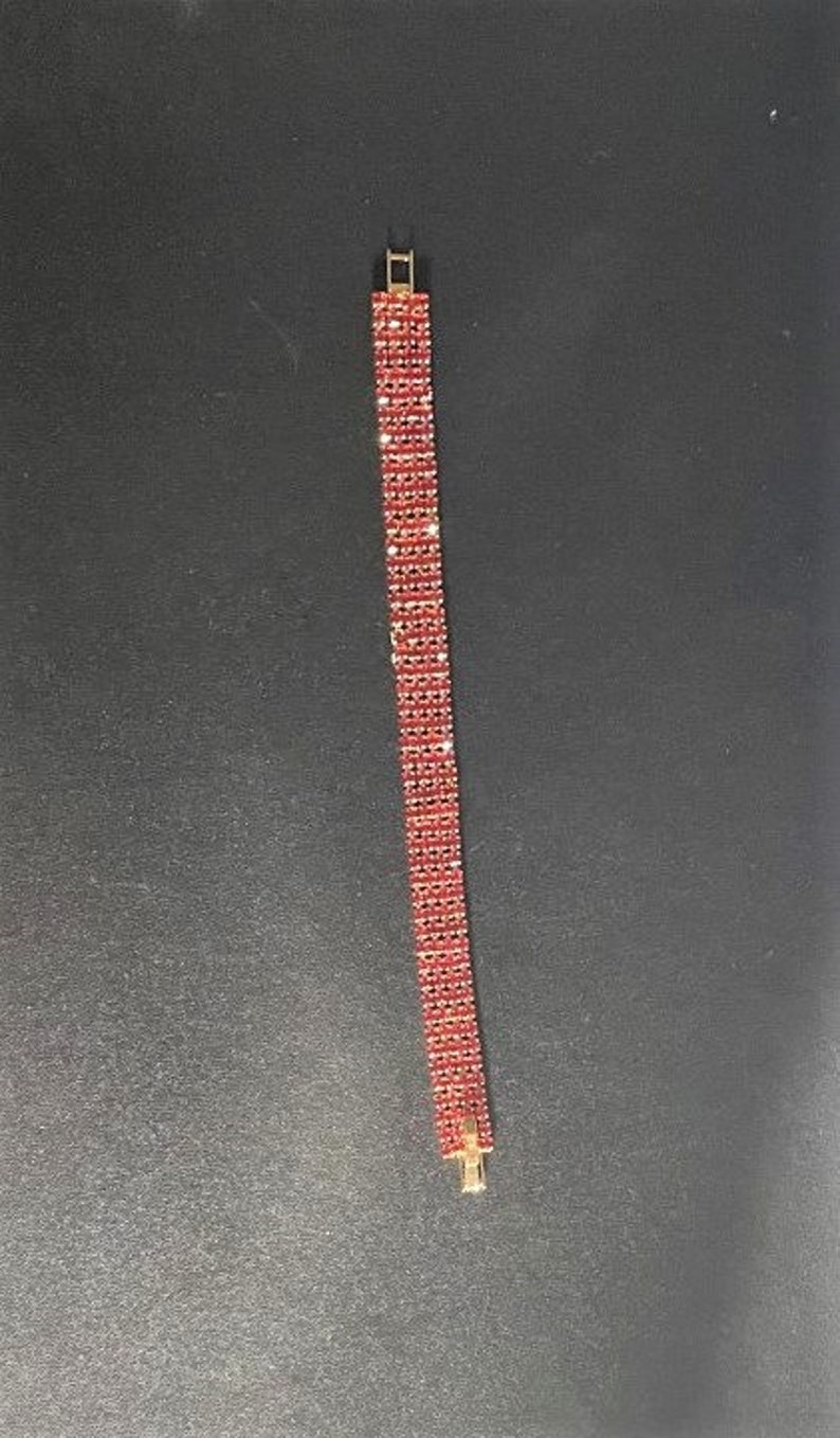 Red Rhinestone Tennis Bracelet for Women Red Rhinestone - Etsy