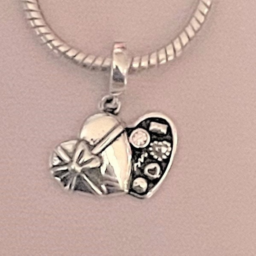 Heart Chocolate Gift Box Dangle Charm ,fits Pandora Bracelets ,gift ...