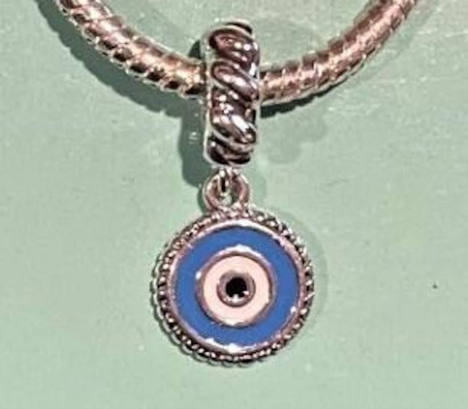 Evil Eye Dangle Charm Fits Pandora Bracelet , Protection Charm, 925 ...