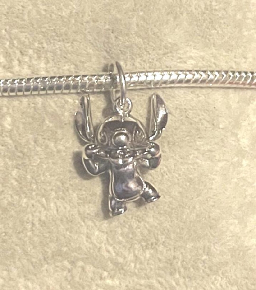 Sterling Silver Stitch Dangle Charm ,lilo & Stitch , Cartoon Charm ...