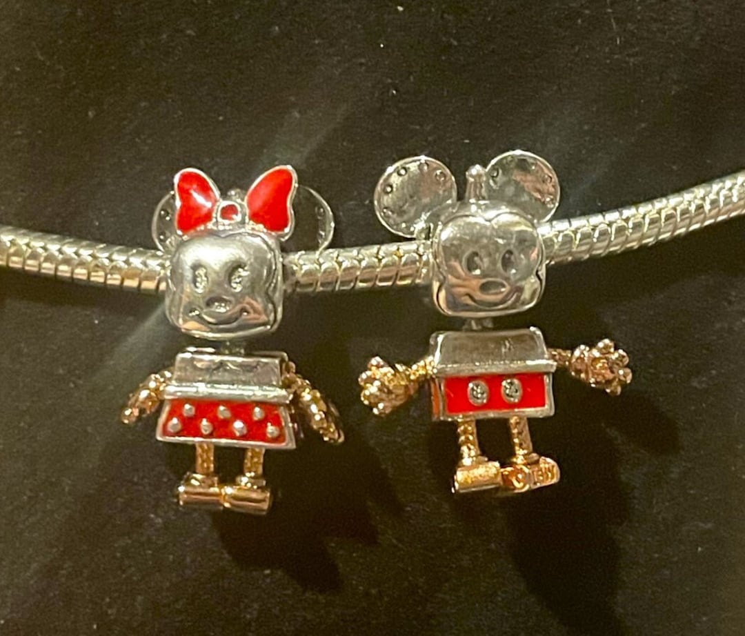 Mickey Mouse Robot Charm ,pandora Fit Charm , Minnie Mouse Robot Charm ...
