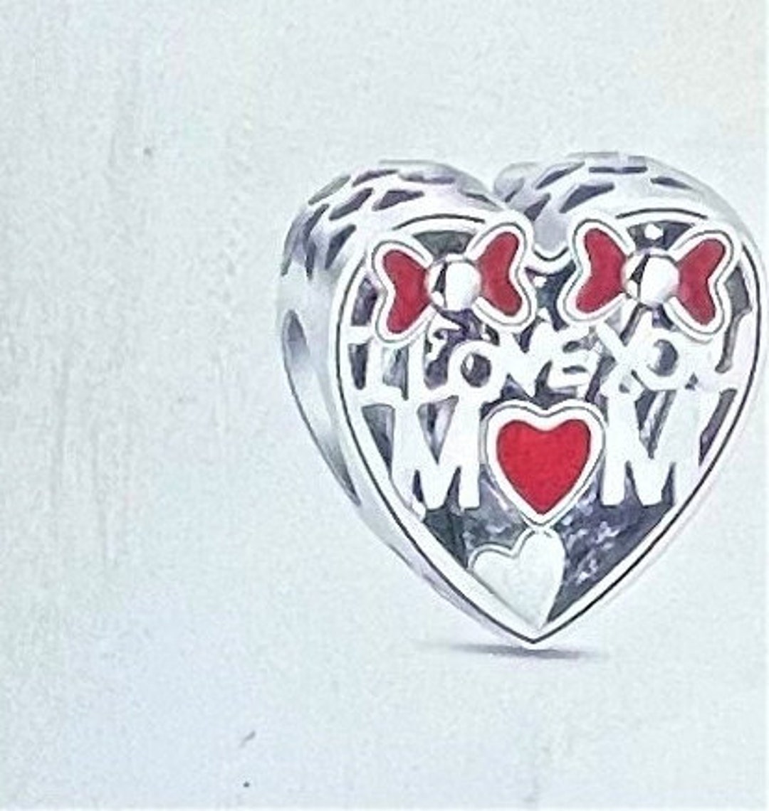 Mom I Love Mom Heart Charm for Pandora Bracelet , Minnie Mom Charm ...