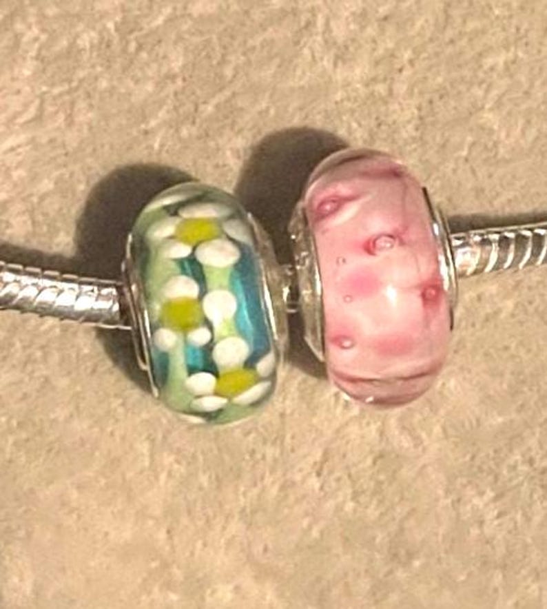 Murano Flower Glass Charm , Murano Swirl , Lily , Daisy , Rose ...
