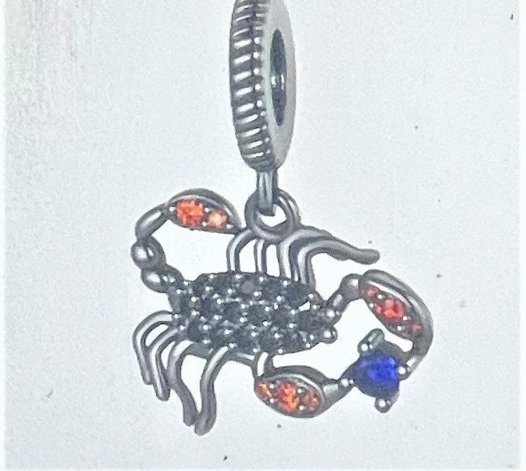 Black Crystal Scorpion Charm for Bracelet , Scorpion Bracelet Pendant ...