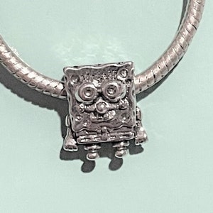 CARTOON CHARM Fits Pandora Bracelets , Spongebob Charm , Squarepants ...