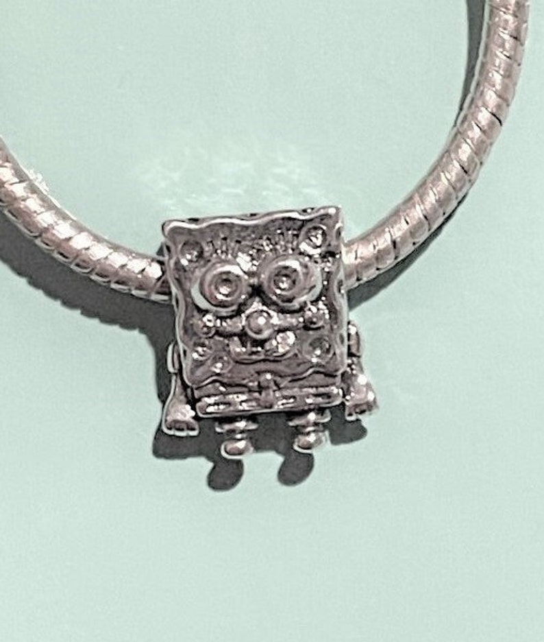 CARTOON CHARM Fits Pandora Bracelets , Spongebob Charm , Squarepants ...