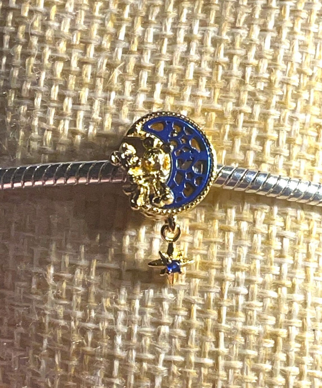 Disney Mickey Mouse & Minnie Mouse Crescent Moon Charm for Bracelets ...