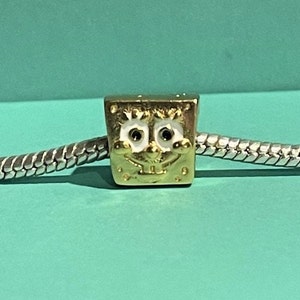 CARTOON CHARM Fits Pandora Bracelets , Spongebob Charm , Squarepants ...