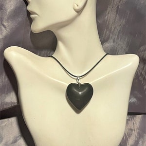 Large Glass Heart Pendant Necklace , Red Heart , Green Heart , Black ...