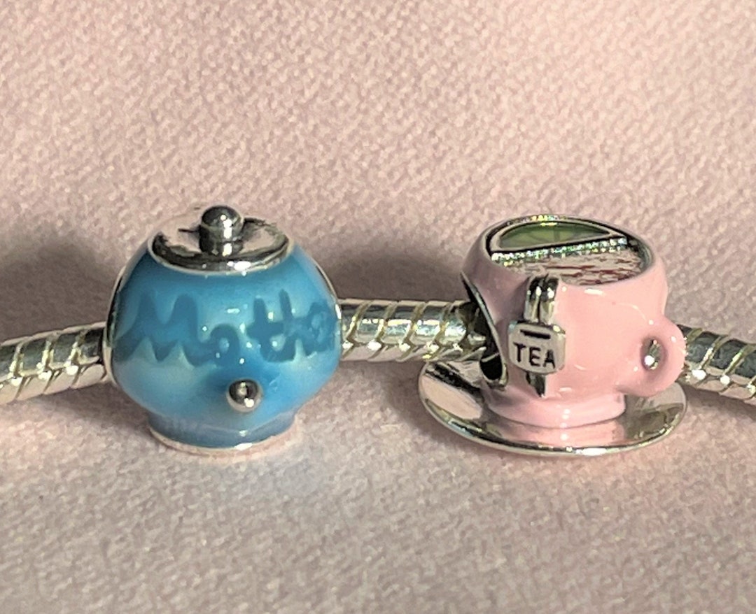 Tea Kettle Charm Fits Pandora Bracelets , Mom Teapot Charm , Cup of Tea ...