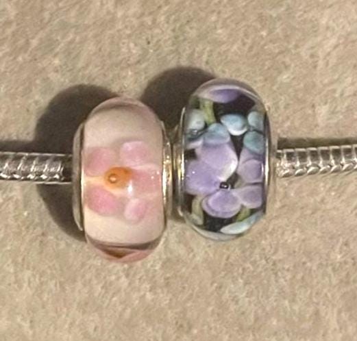 Murano Flower Glass Charm , Murano Swirl , Lily , Daisy , Rose ...