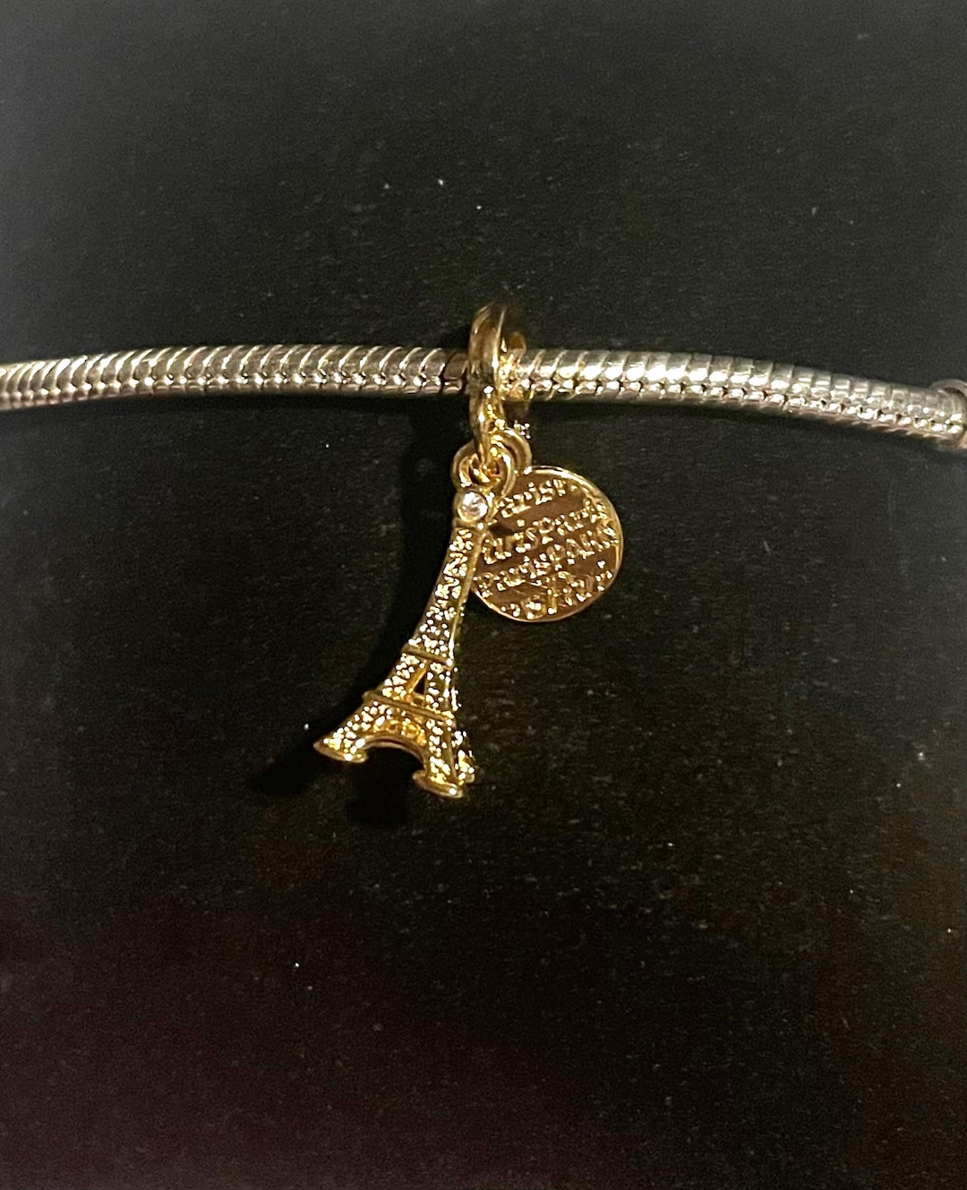 Paris Eiffel Tower Double Charm for Bracelet , Eiffel Tower Charm ...