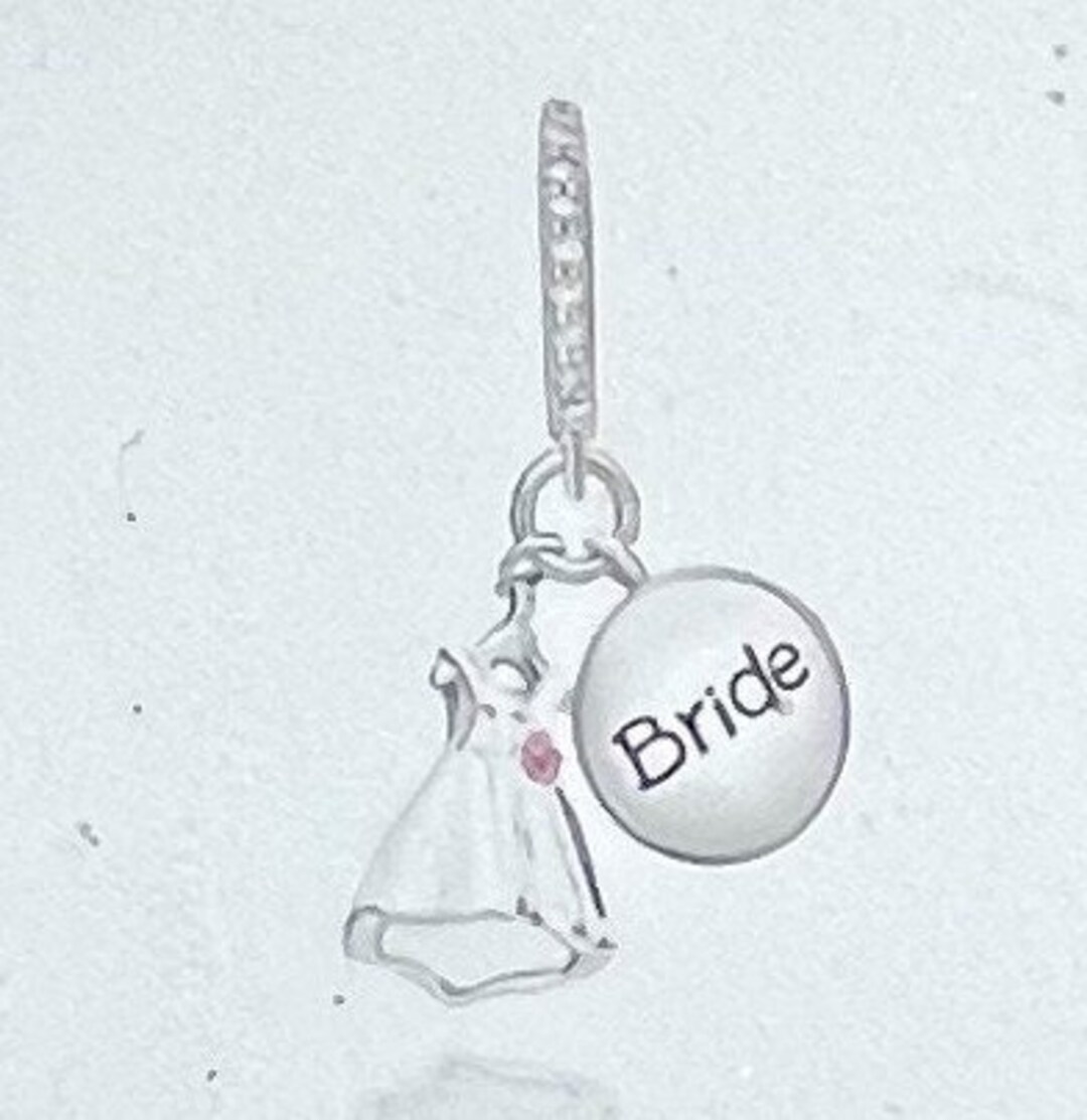 Bride Dress Charm ,fits Pandora Bracelets , Bride Charm , 925 Sterling ...