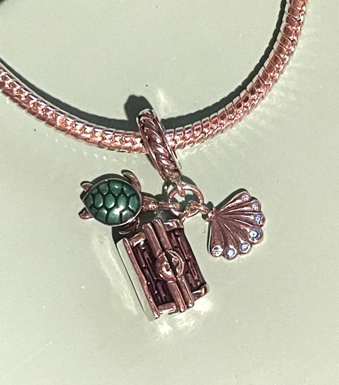 Treasure Chest Seashell Sea Turtle Charm Fits Pandora Bracelets ...