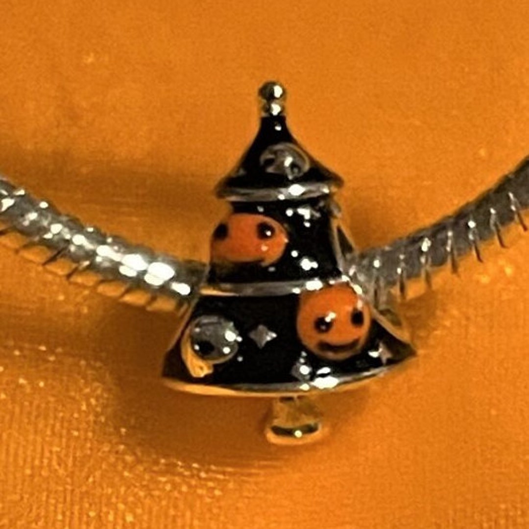 Halloween Tree Charm Fits Pandora Bracelets , Witches Hat Tree ...
